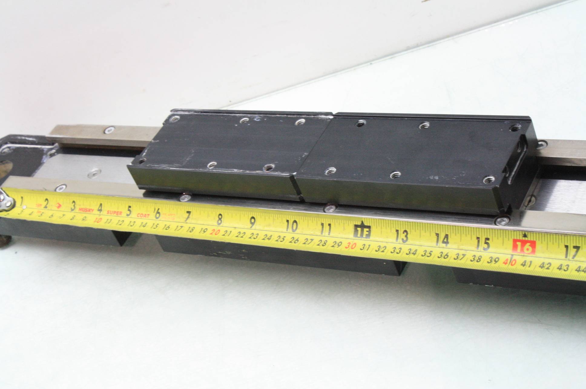 Lot of 2 Mounted Dovetail Linear Guide Rails with Blocks 450L Rail ...